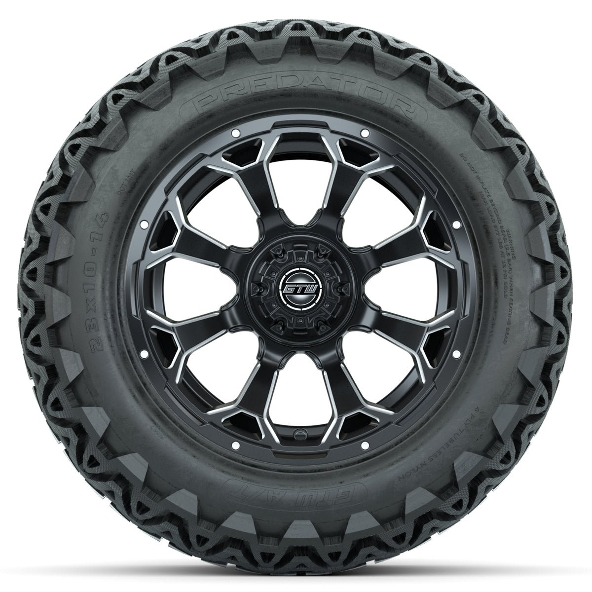 Set of (4) 14 in GTW Raven Wheels with 23x10-14 GTW Predator All-Terra ...