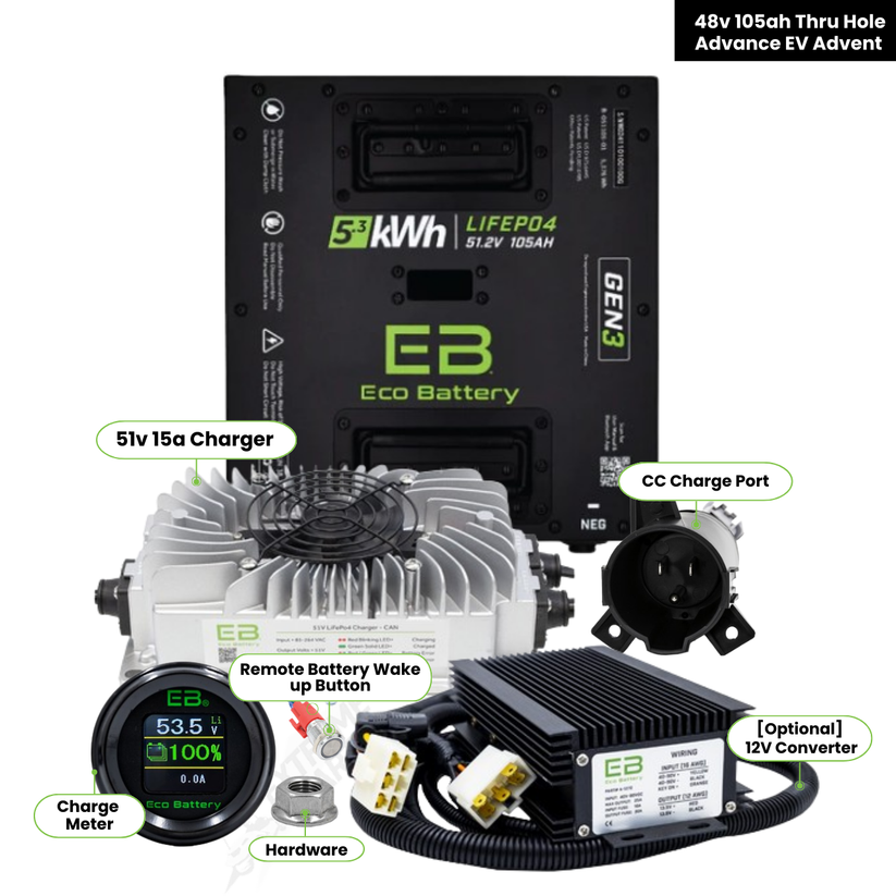 Extreme Kartz | Eco Battery 48V 105Ah GEN3 Thru-Hole Kit