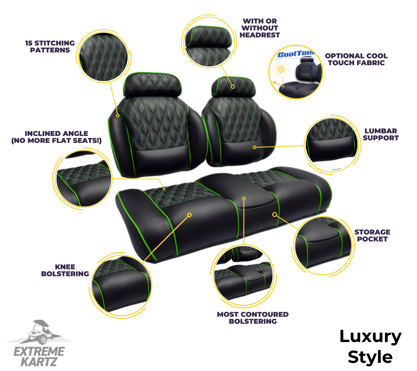 Lazy Life Custom Seat Builder - High Back - Front Seat – Extreme Kartz