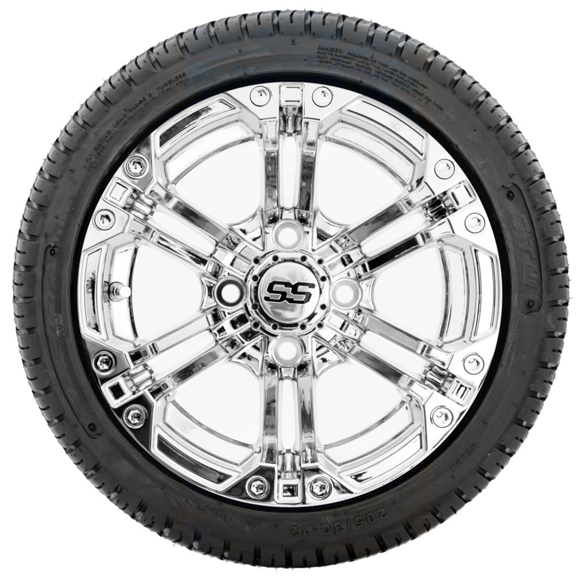 12” GTW Specter Chrome Wheels with Fusion DOT Street Tires – Set of 4 ...