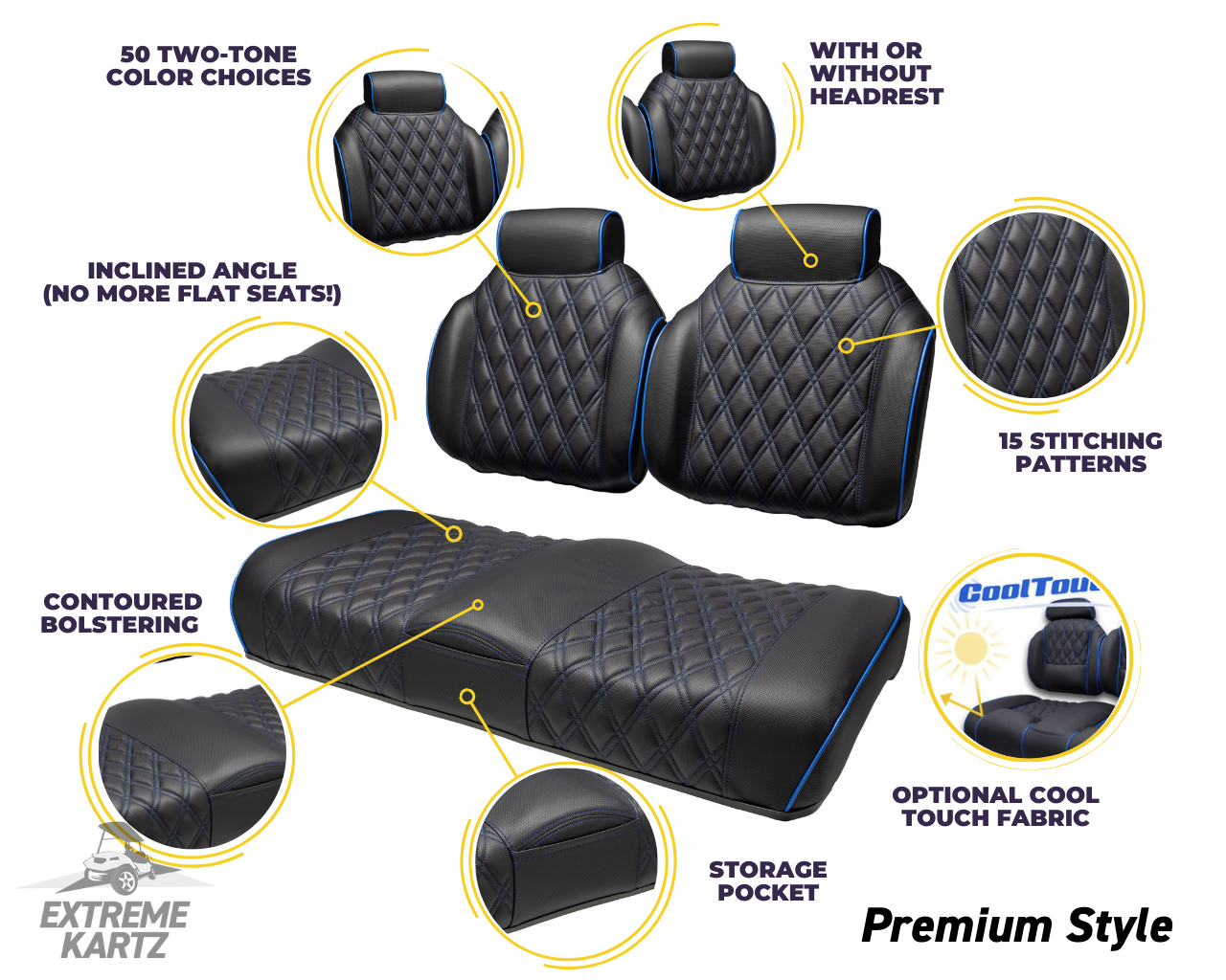 Lazy Life Custom Seat Builder - High Back - Front Seat – Extreme Kartz