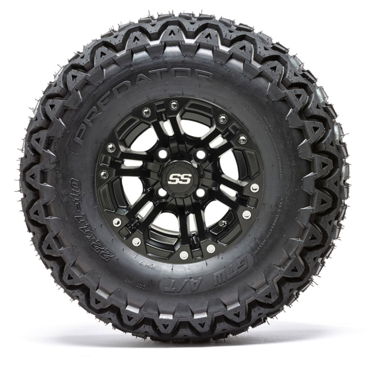 10 GTW Specter Matte Black Wheels with 22 Predator A/T Tires Set o ...